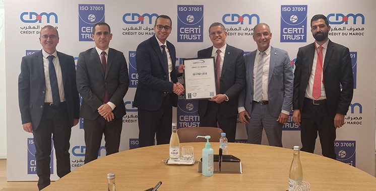 Crédit du Maroc renouvelle sa certification ISO37001 – Aujourd'hui le Maroc